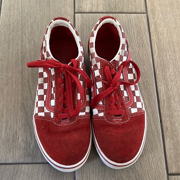 Vans | Shoes | Vans Suede Red Check Sneaker | Poshmark